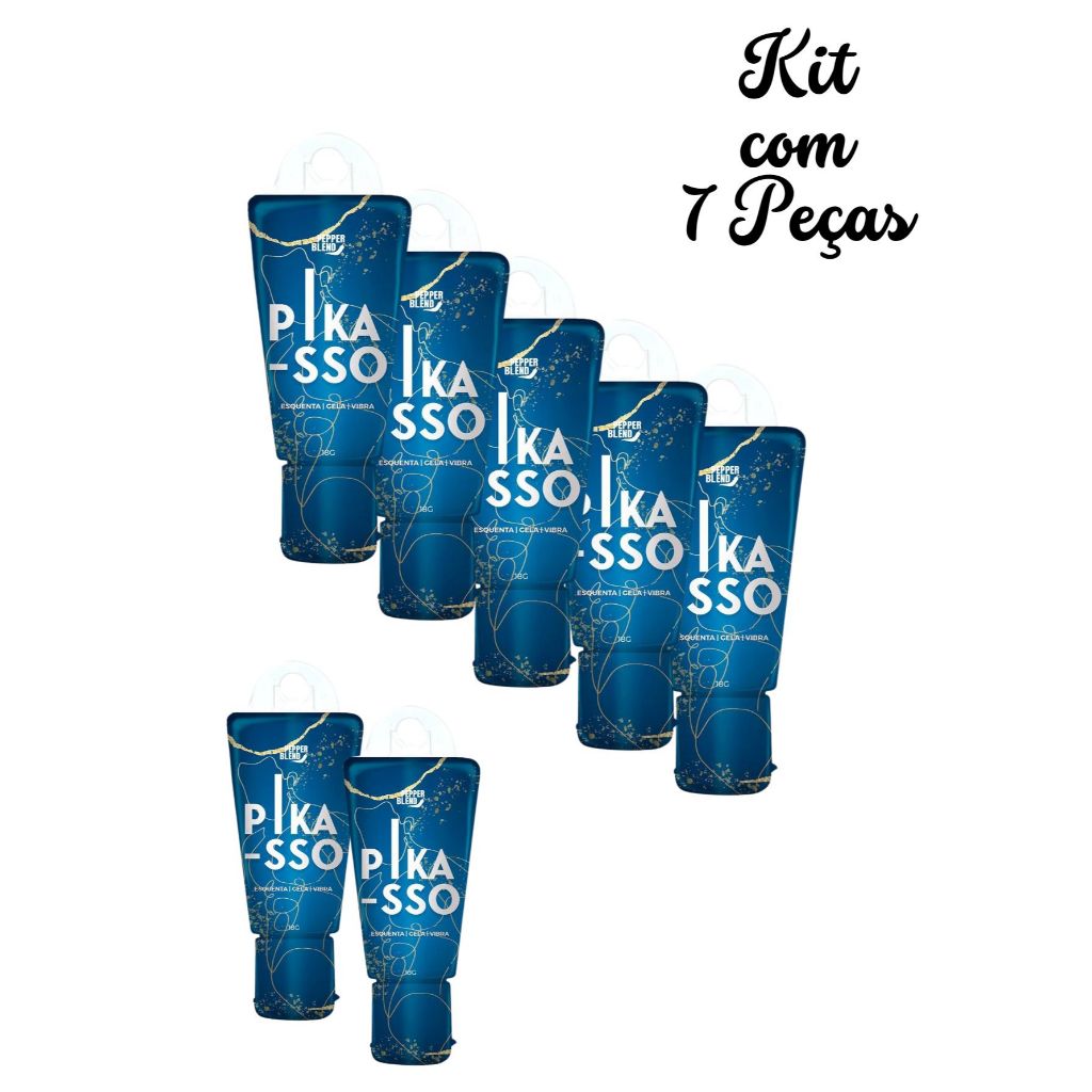 Kit Lubrificante Masculino Pikasso Esfria Esquenta Gela Vibra Pulsa 18g ...