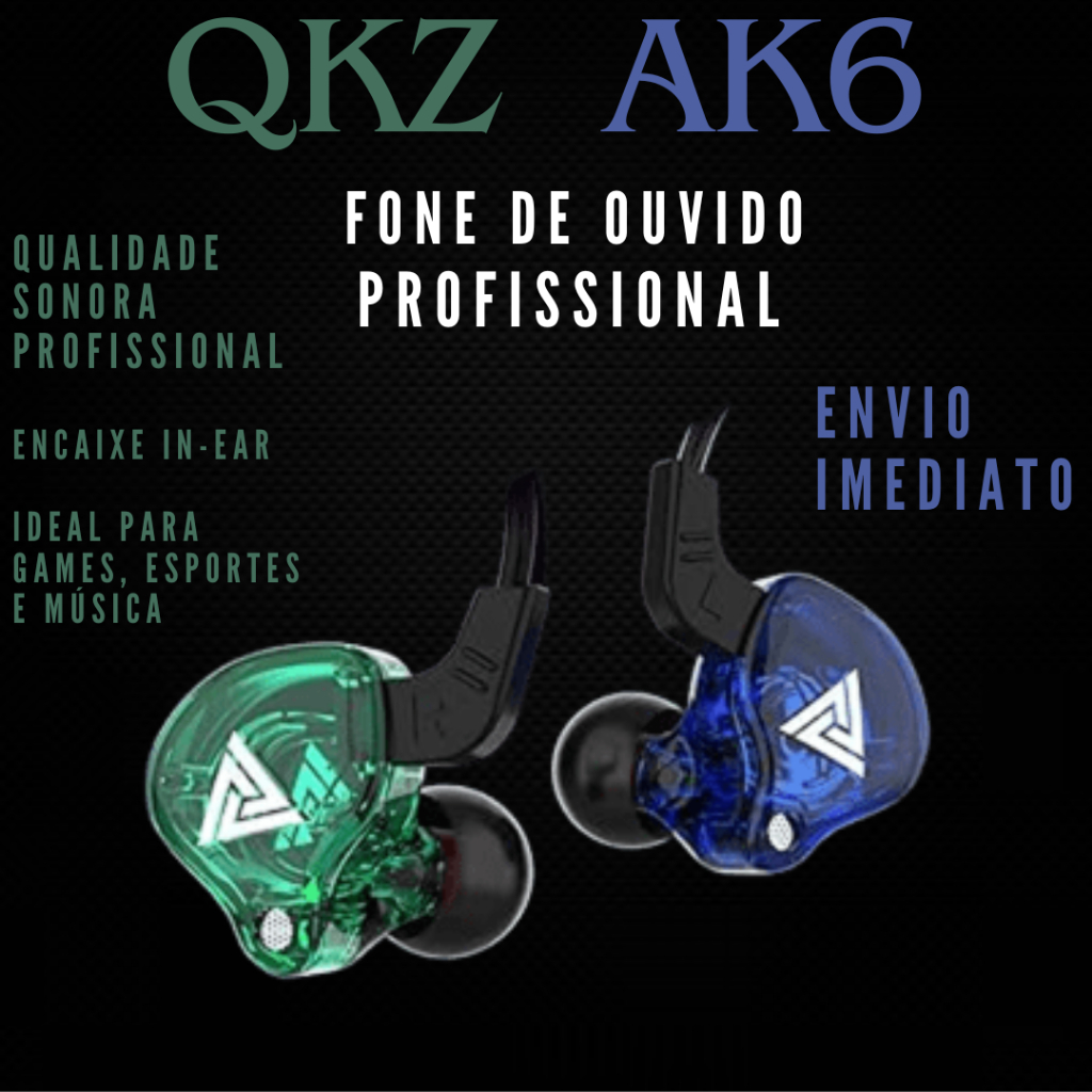 Fone De Ouvido QKZ AK6 Profissional In-ear Original Com Microfone ...