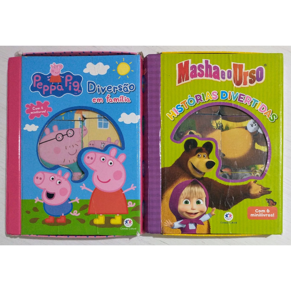 Box Peppa Pig e Masha e o Urso - 6 mini livros cada | Shopee Brasil