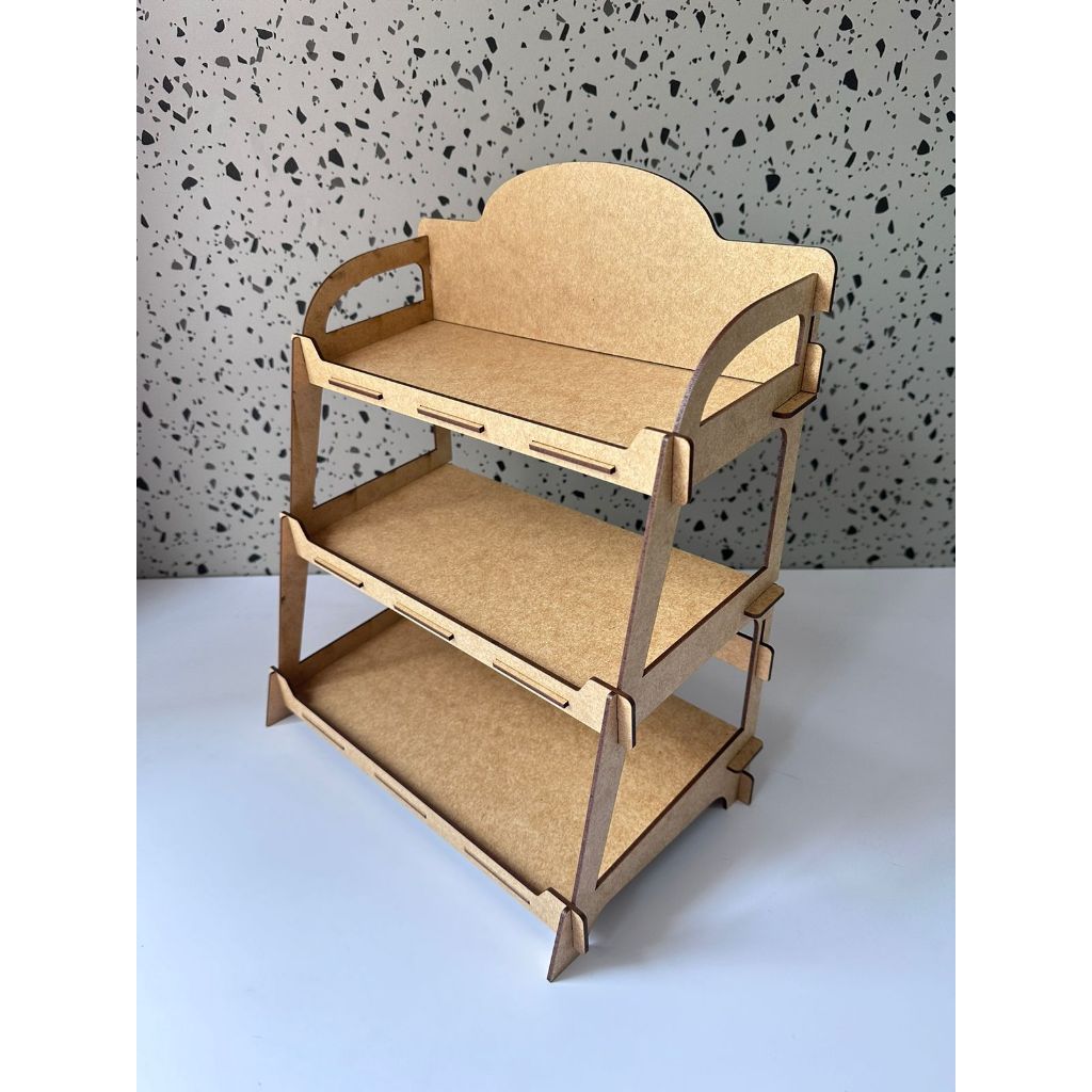 Expositor em MDF cru 3mm 3 andares 36x18x29,5cm Tam G | Shopee Brasil