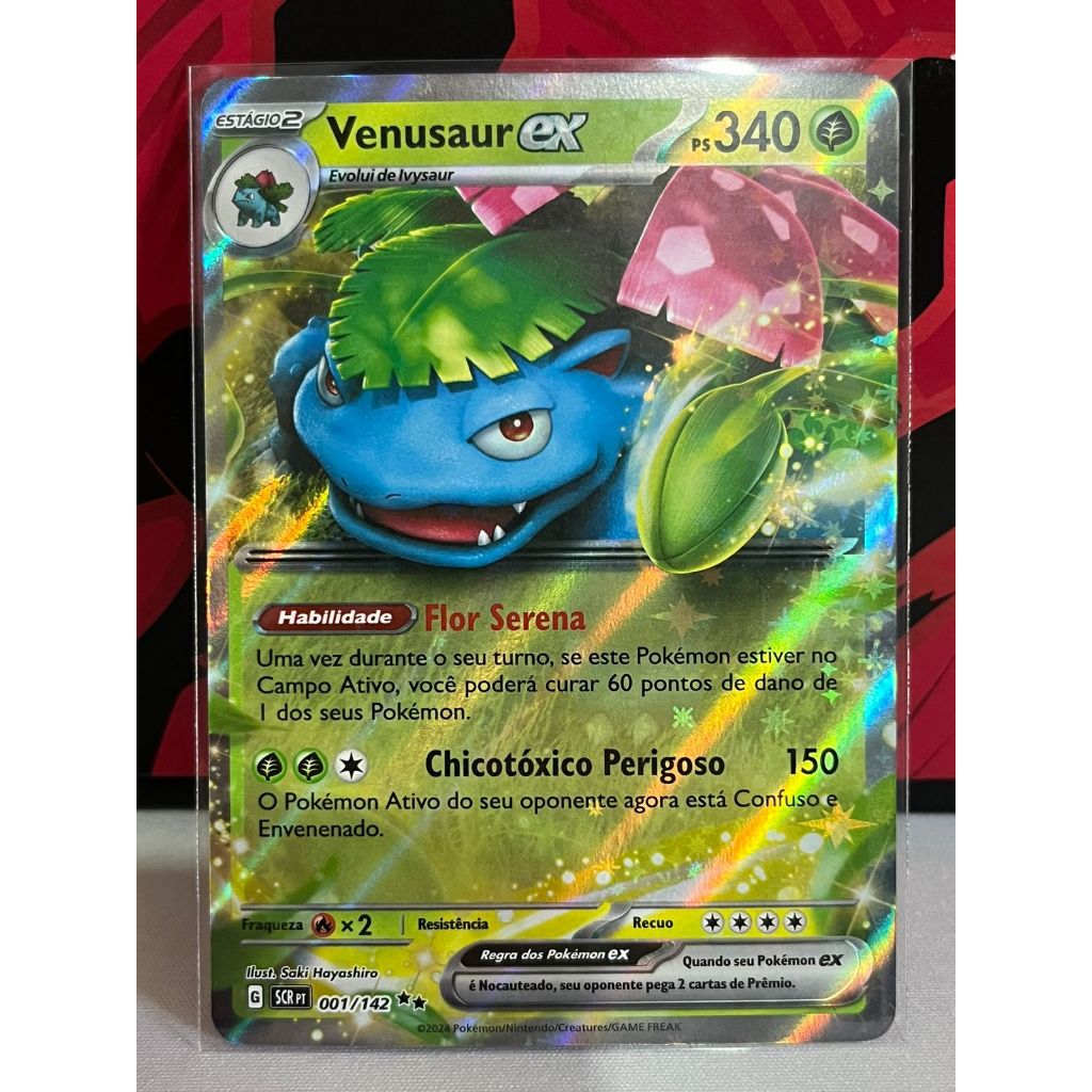 Cartas Pokémon Venusaur EX + Ivysaur + Bulbasaur Copag | Shopee Brasil