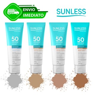 Protetor Solar Facial Sunless FPS 50 Farmax 60g A Escolher Incolor Bege ...