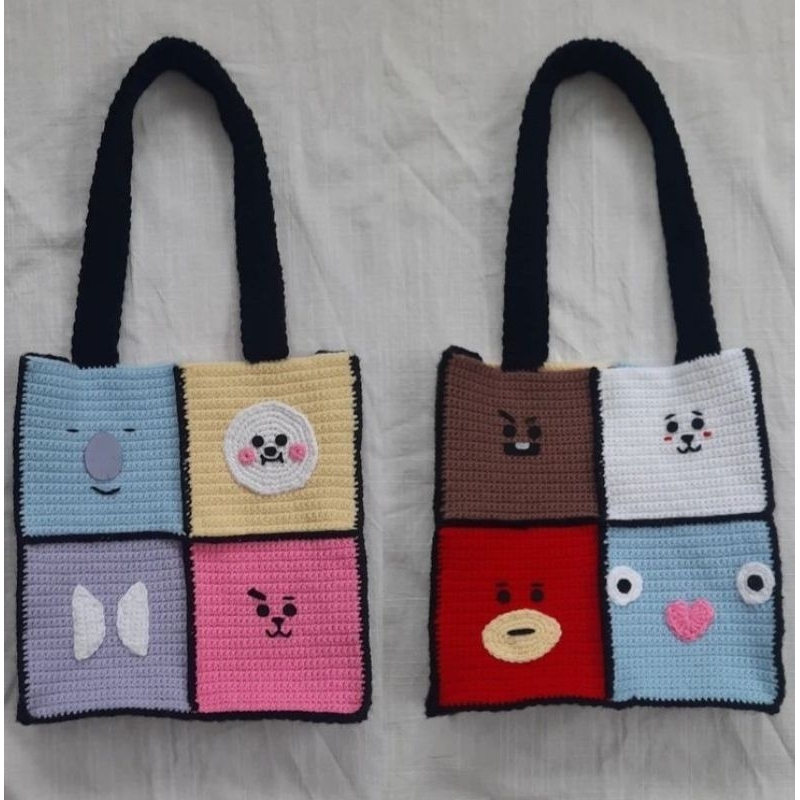Bolsa BTS BT21 em Crochê Bolsa Kpop BTS | Shopee Brasil
