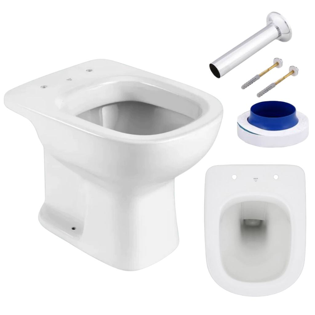 BACIA CONVENCIONAL ETNA CERÂMICA COM KIT INSTALAÇÃO ICASA | Shopee Brasil