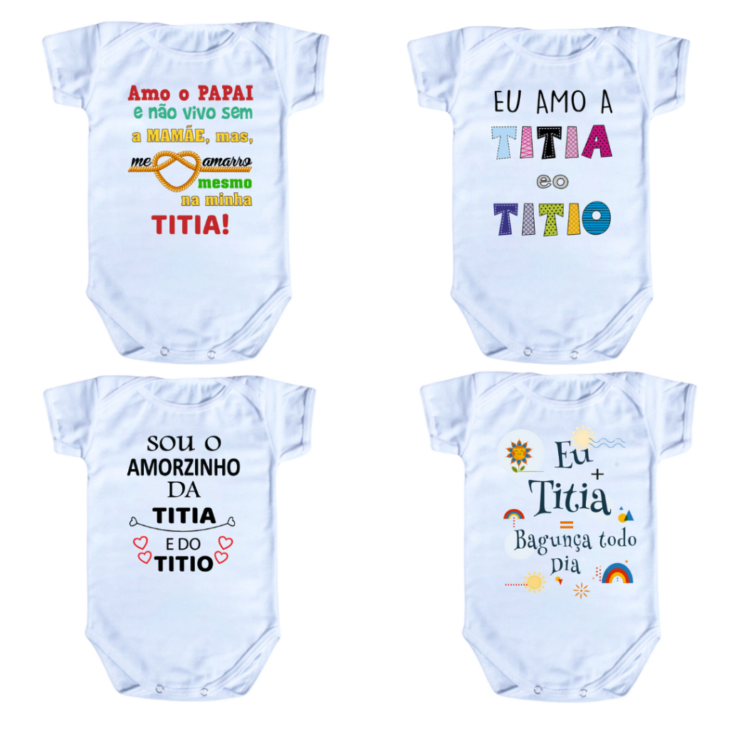Body Para Bebê - Frase Para Titio e Titia | Shopee Brasil