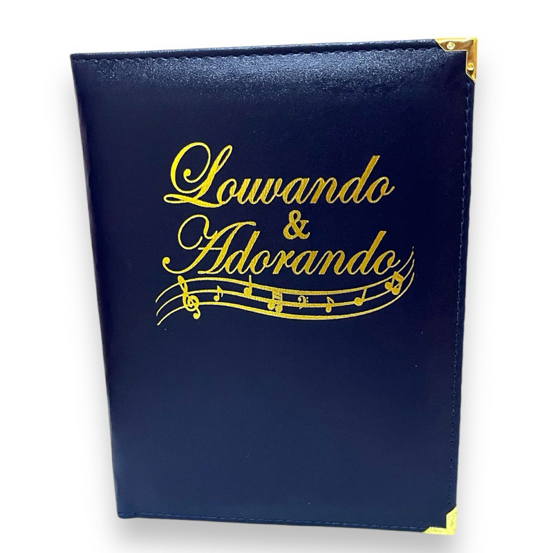 Hinário | Pasta Louvor com cantoneiras capa couro capacidade para 100 ...