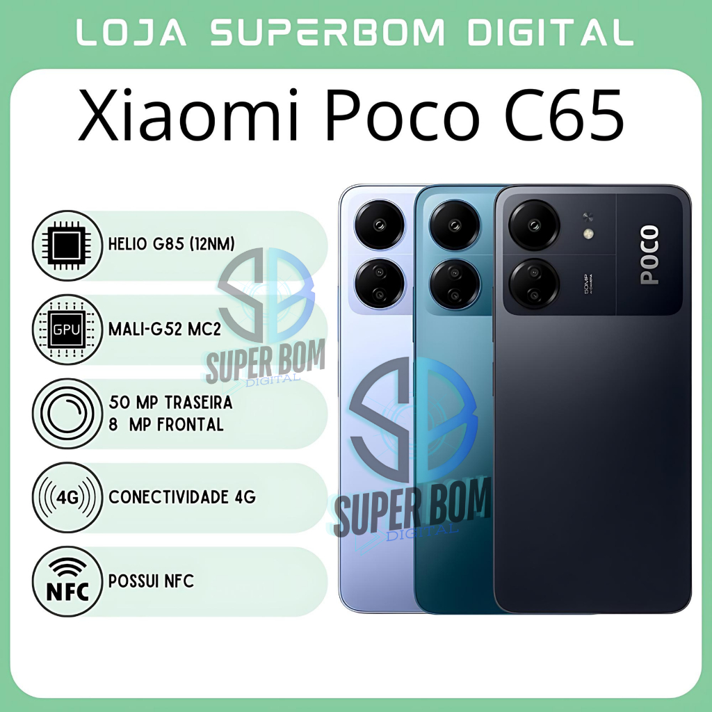 Xiaomi Poco C65 4G (Versão Global) | Câmera de 50MP, Processador Helio G85 (12nm), GPU Mali-G52 ...