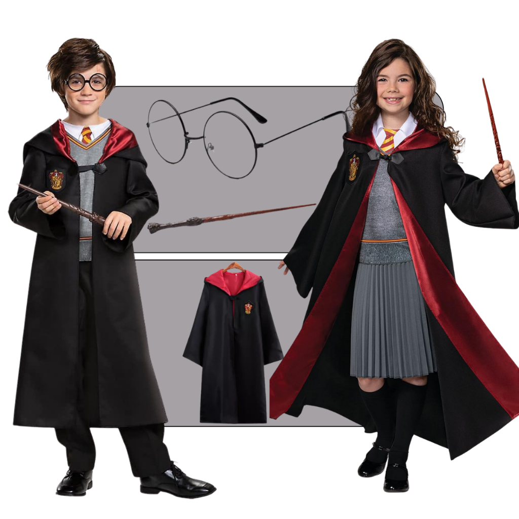 Fantasia Harry Potter Grifinória Com Óculos Varinha Infantil Carnaval ...