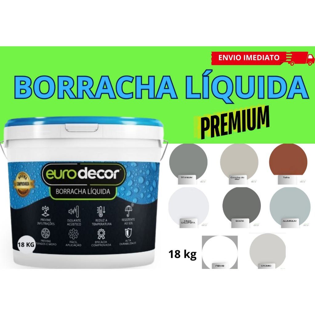 Borracha Líquida 18KG Paredes e Lajes Tinta Emborrachada Várias Cores ...