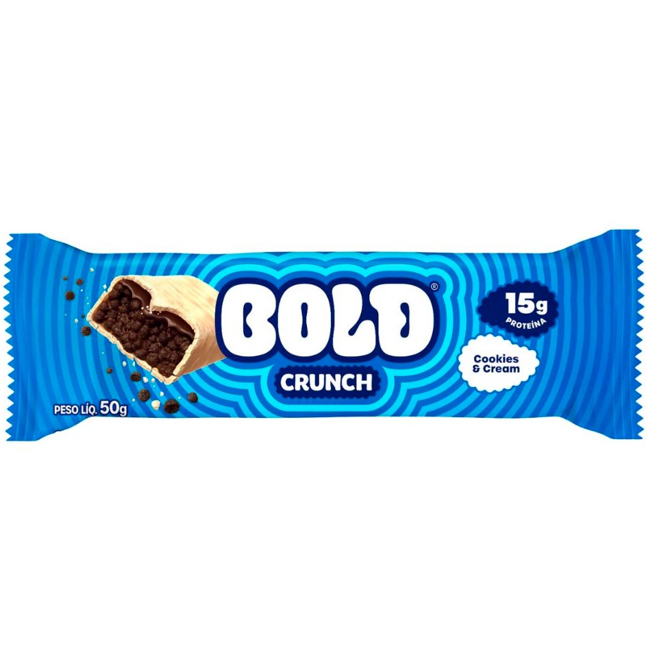 Barra Bold Crunch Protein Bar - 50g - Bold Snacks | Shopee Brasil
