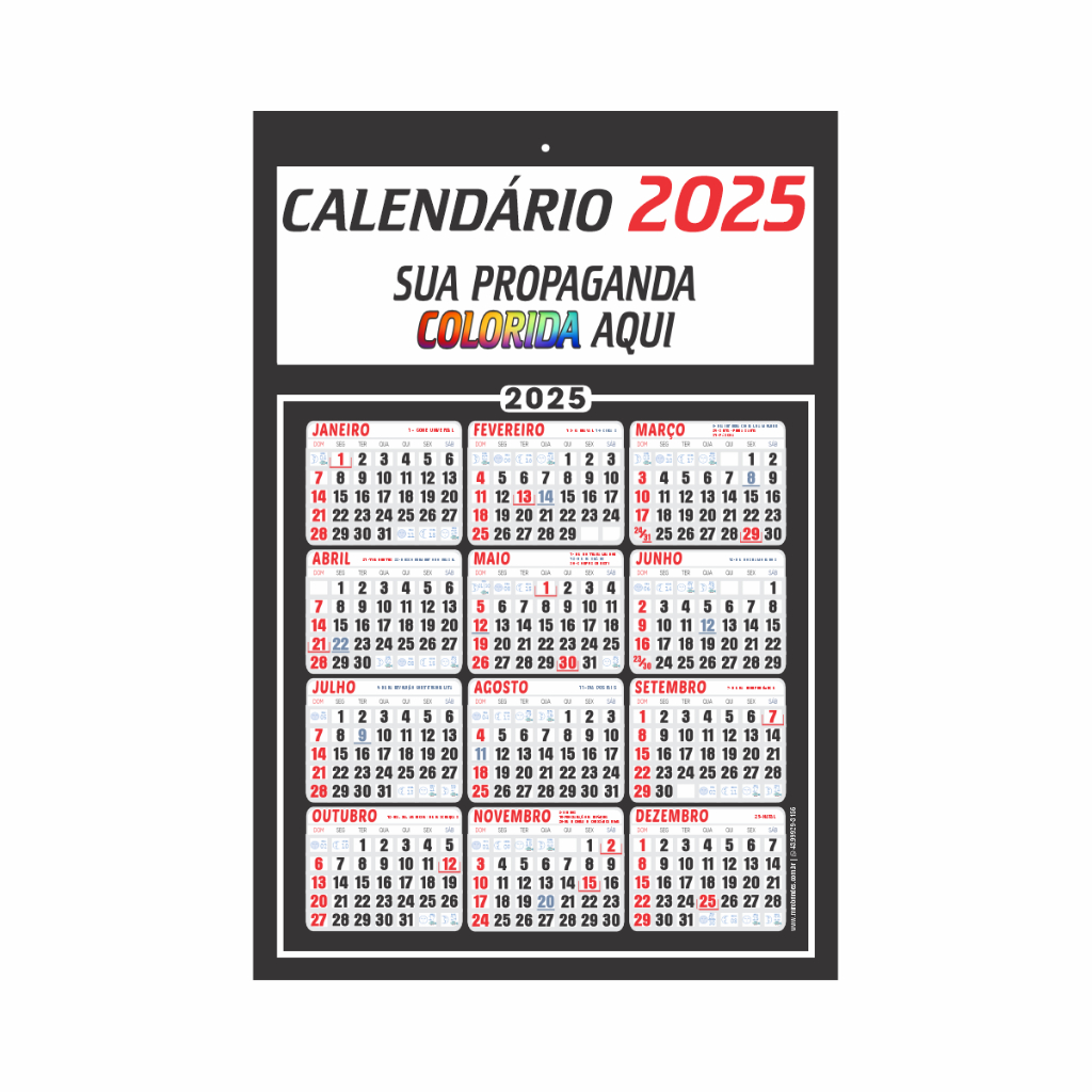 Folhinha Comercial Calendário 2025 Personalizado 18x26 150un | Shopee Brasil