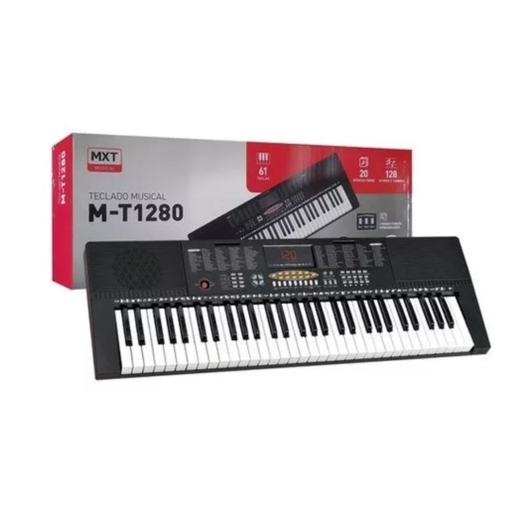 Teclado Musical Mxt 128 Timbres E Ritmos M-T1280 | Shopee Brasil