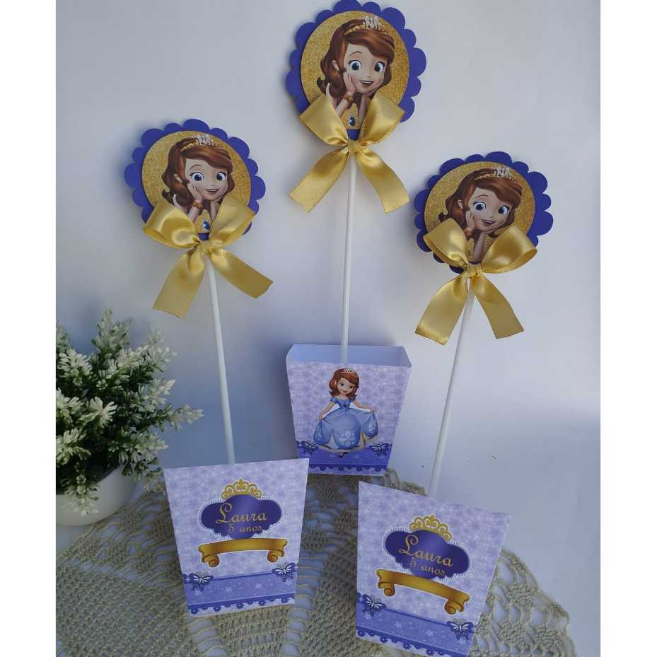 Kit Centro de mesa Capechó tema PRINCESA SOFIA Personalizado PEGUE E ...