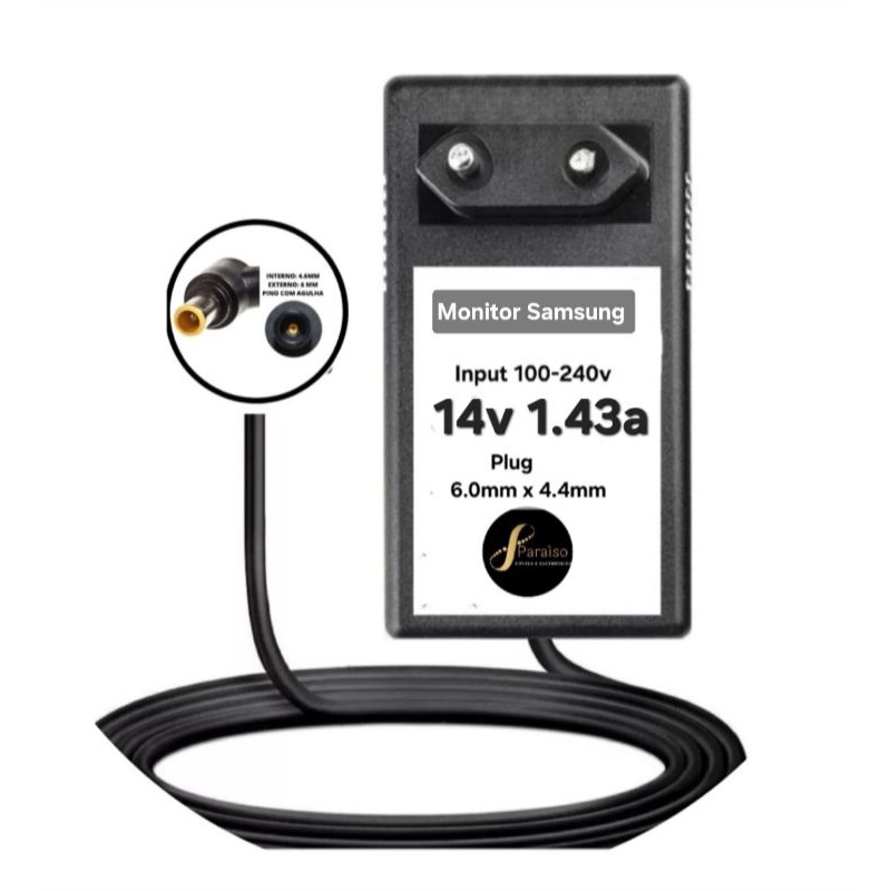 Fonte Para Monitor Samsung S19B300B 14v 1.43a Bivolt | Shopee Brasil