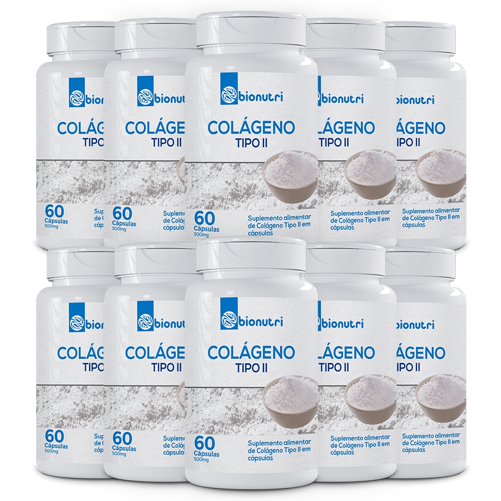 Kit 10x Colágeno Tipo 2 60 Capsulas 40mg Bionutri Original | Shopee Brasil