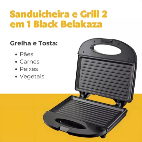 Sanduicheira Grill 2 Em 1 Lanche Chapa Tostex Misteira Belakaza 800w ...