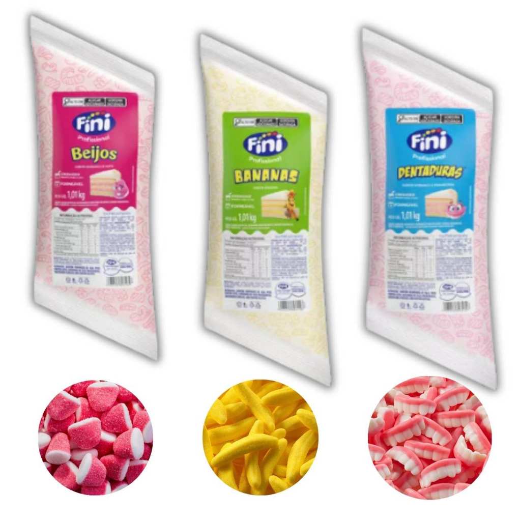 Recheio E Cobertura Fini Beijos Dentadura Banana Kit 3 *NOVIDADE ...
