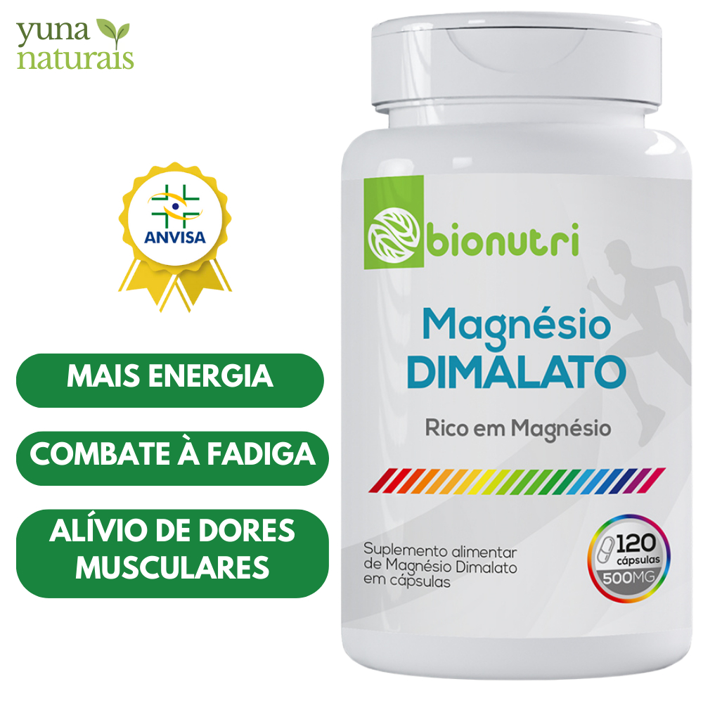 Magnésio Dimalato 120 Cápsulas Bionutri Malato de Magnesio Suplemento Alimentar | Shopee Brasil
