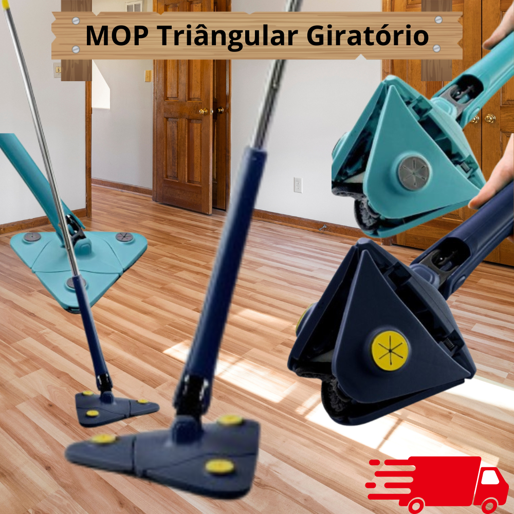 Mop Triangular Ajustável 360° | Esfregão Giratório Multiuso Chão ...