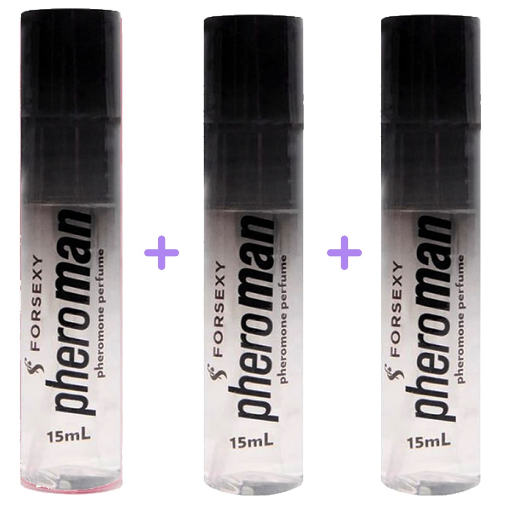3 Perfumes Masculino Phero Man com Feromonio Atrair Mulher 15ml ...