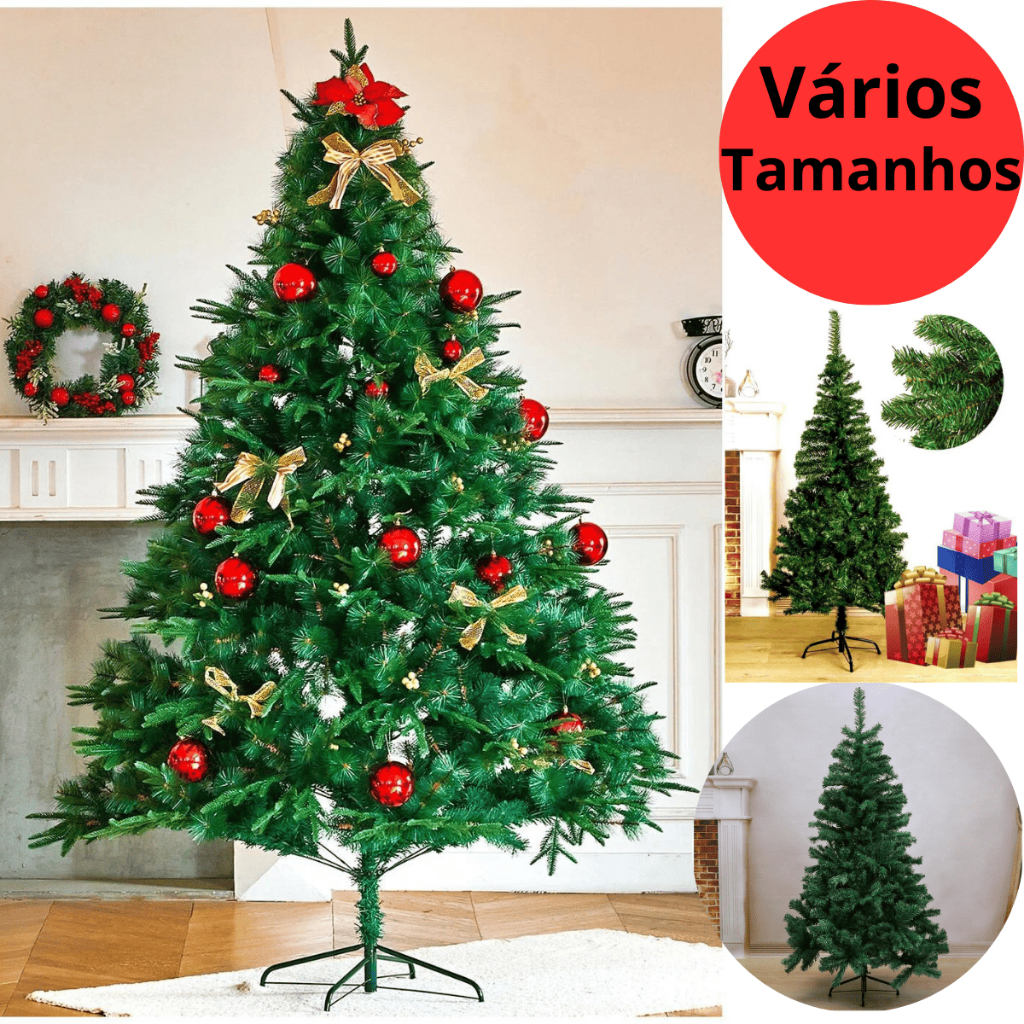 Arvore de Natal Pinheiro Tradicional 45cm 90cm 1,8m 2,1m Ajustável ...