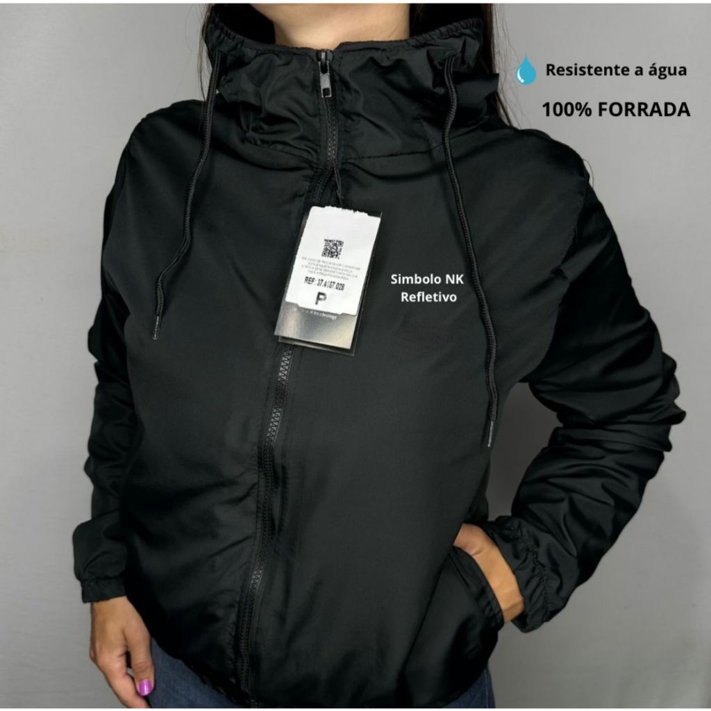 Jaqueta Corta Vento Feminina Esportiva Toda Forrada Resistente a Agua C ...