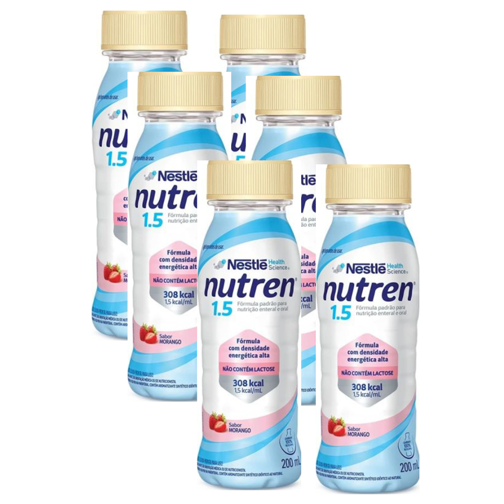 Kit C/ 6 - Nutren 1.5 Nestle Morango 200ml (EV) | Shopee Brasil
