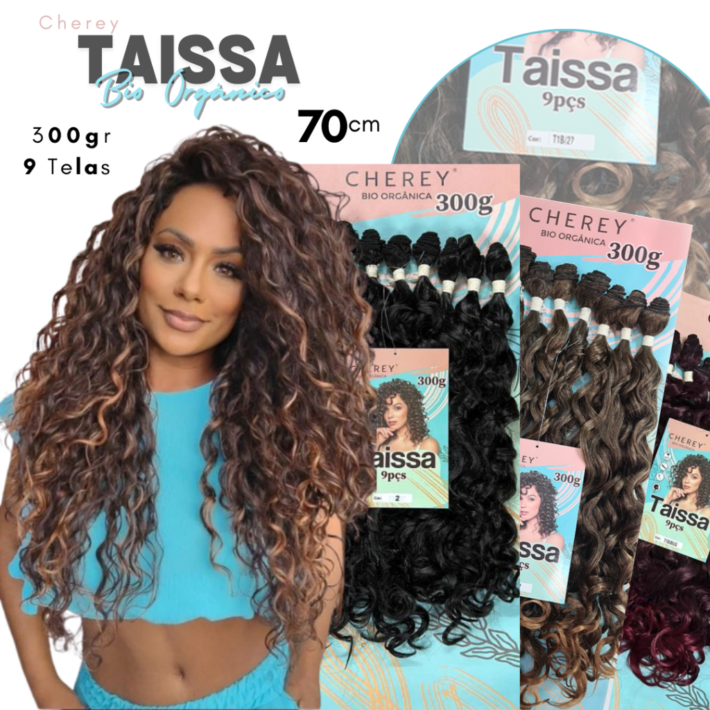 Cherey Cabelo Bio Orgânico Fibra Cacheada 3a 70cm 300gr Taissa | Shopee ...