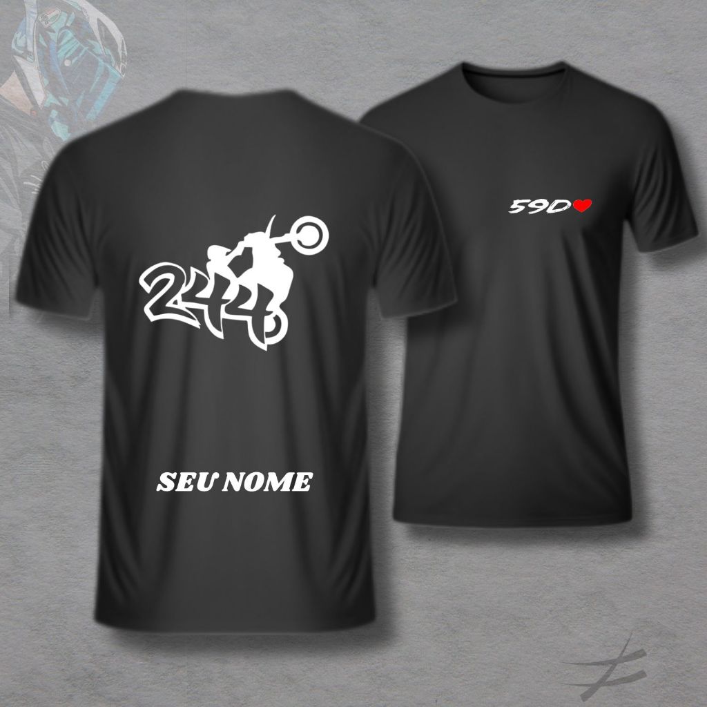 Camiseta 244 Personalizada Com Seu Nome Grau 59D Original Moto Bike | Shopee Brasil