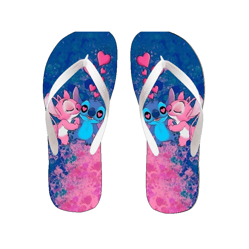 Chinelo Do Stitch/Infantil/Feminino/Azul/Rosa/ | Shopee Brasil