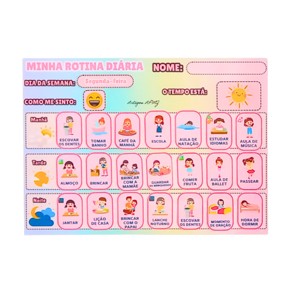 Kit Quadro de Rotina Diária Infantil | Shopee Brasil