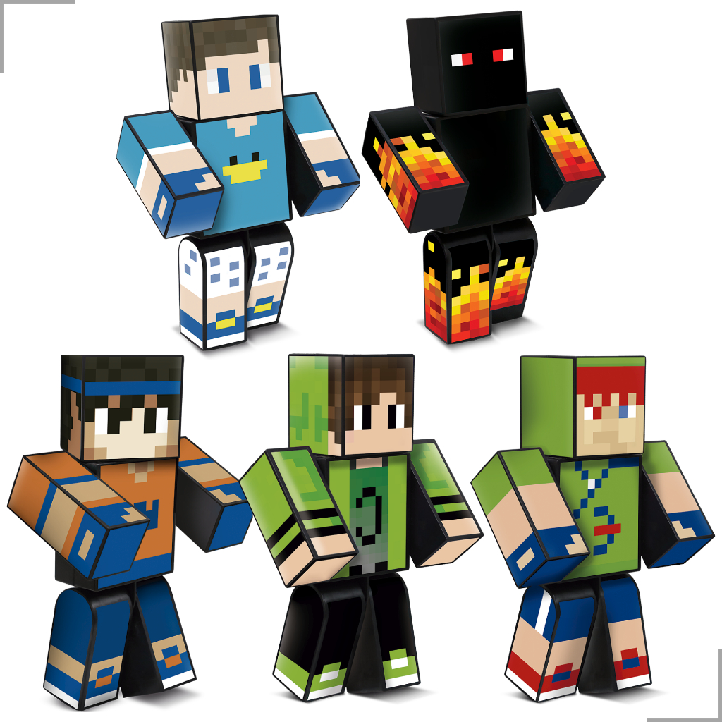 Kit c/5 Bonecos Minecraft Hey Davi Robin Hood Beto Gamer Cadres Athos ...
