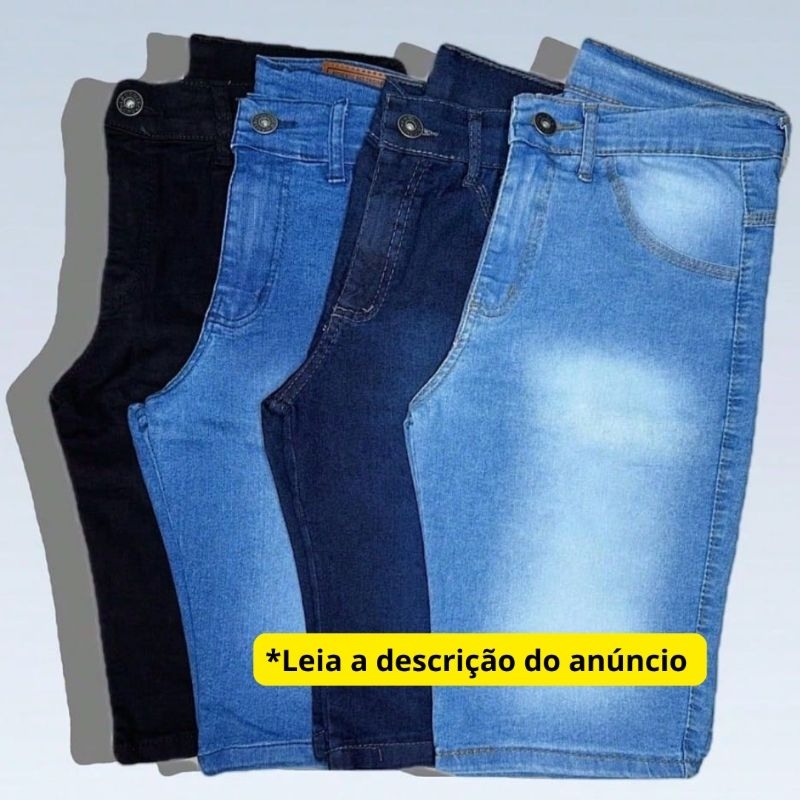 Kit Bermuda Jeans Elastano Qualidade Premium Sortidas | Shopee Brasil