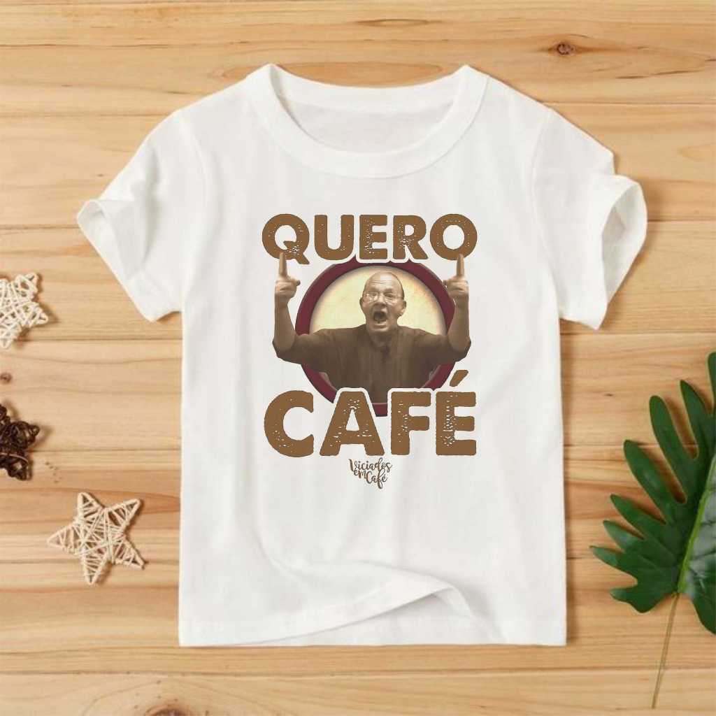 Camiseta Unissex Quero café meme, viciados em café em poliester ...