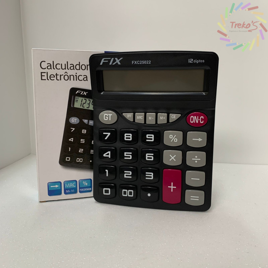 Calculadora Eletrônica Grande FIX | Shopee Brasil