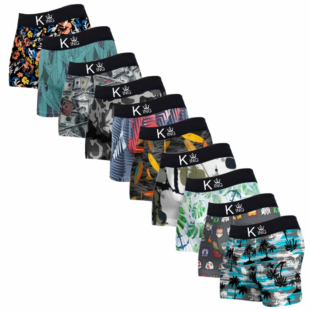 kit 12 conjuntos de cuecas box o KInG adulto ou 7 cuecas box adulto ...