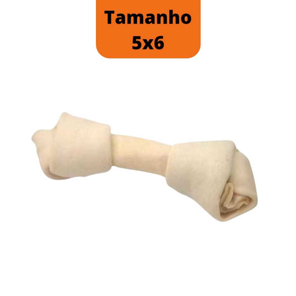 Osso Nó 5x6 Natural Petisco de Couro Para Cães Ricosso Escolha a ...
