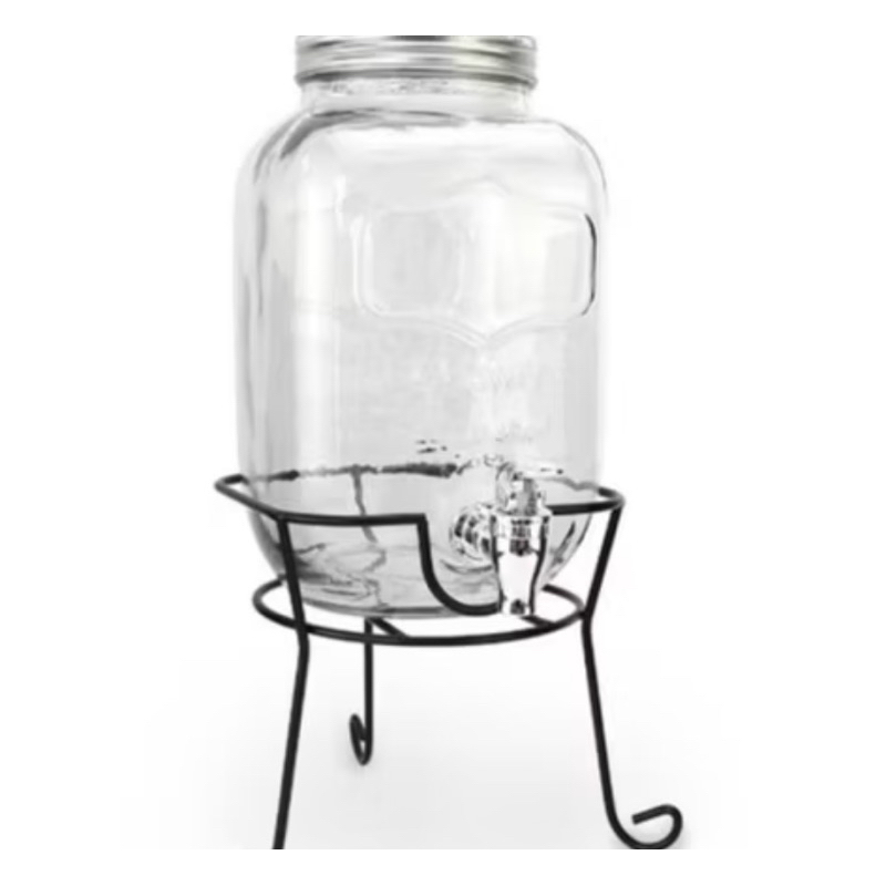 Suqueira de Vidro + Suporte de Metal Preto 4L Tampa com risco | Shopee ...
