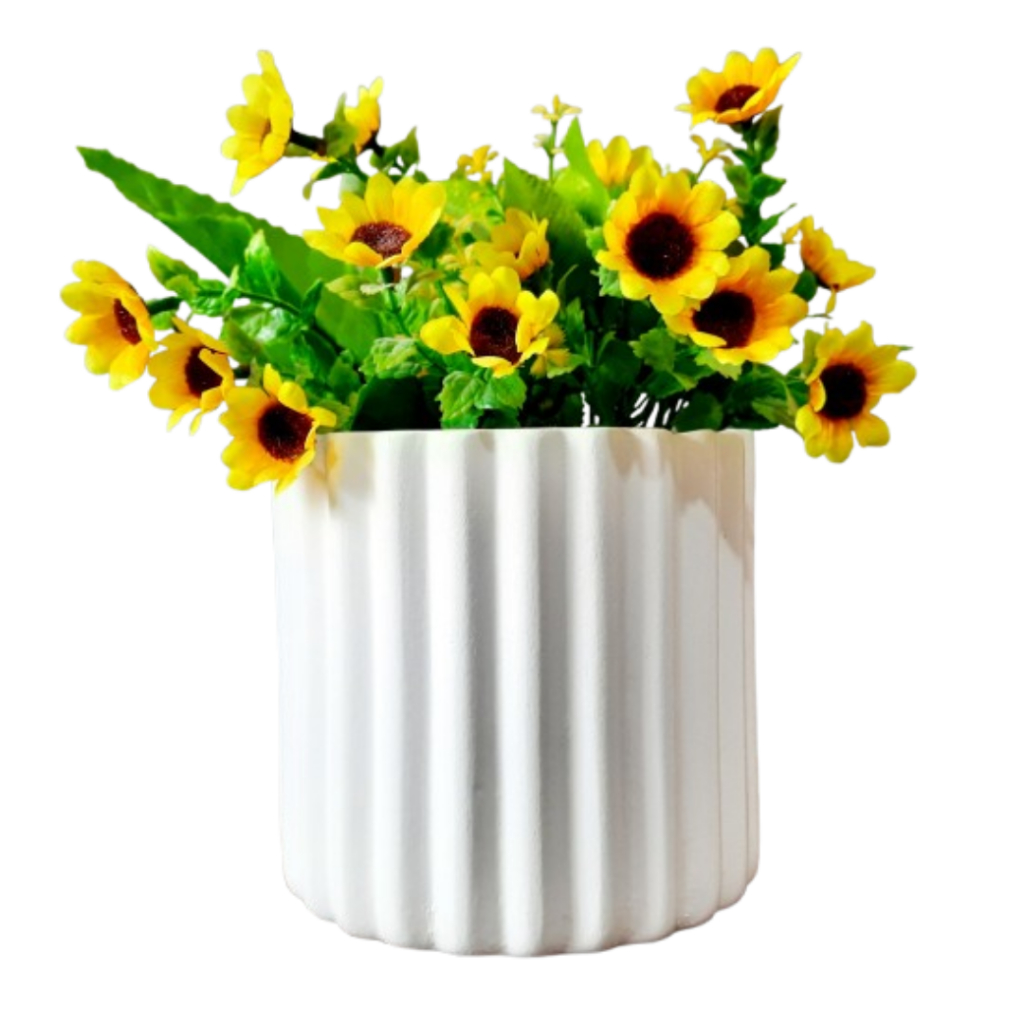 Cachepot Vaso Riscado Cerâmica Médio 14 cm Acabamento Fosco Unidade ...