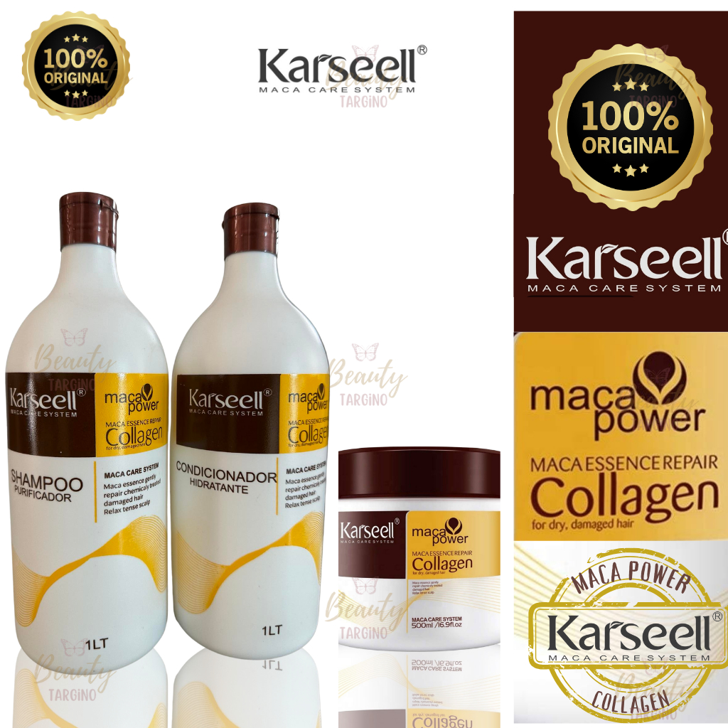 Karseell Collagen Tratamento Capilar 500g + Kit Shampoo + Condicionador ...