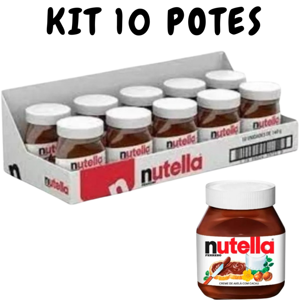 Nutella 140g Ferrero Rocher Creme de Avelã com Cacau Original - Kit com ...
