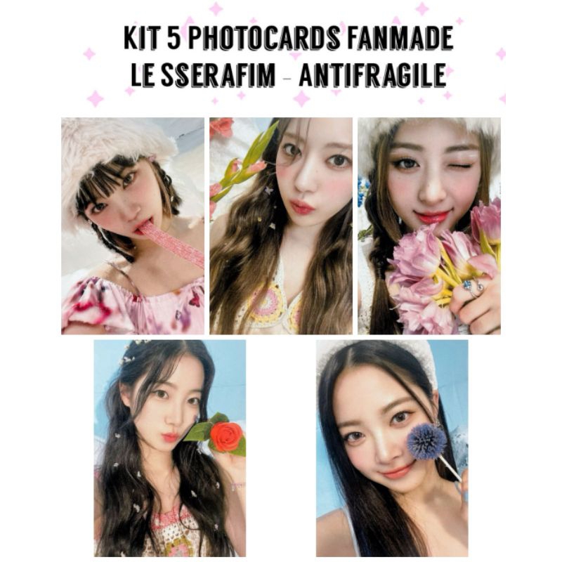 Kit 5 Photocards Fanmade Le Sserafim Antifragile | Shopee Brasil