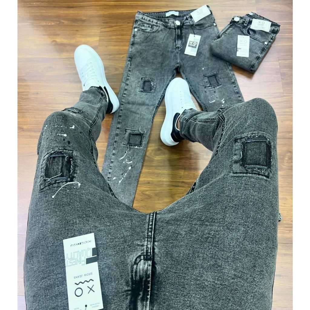 Calça Jogador Rasgada Destroyed EWA004 42 | Shopee Brasil