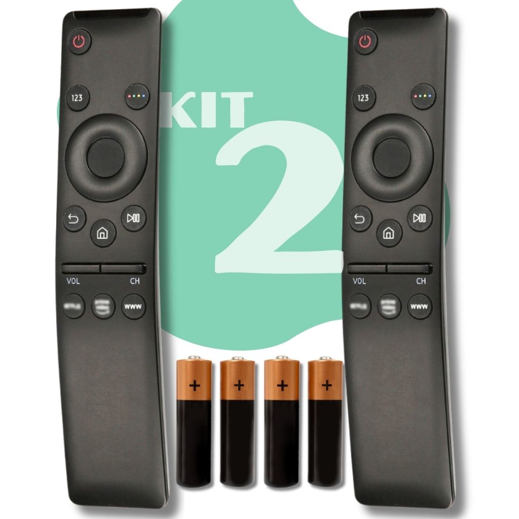 Kit 2 Controle Remoto Para Smart Tv Samsung 4k + Pilhas | Shopee Brasil