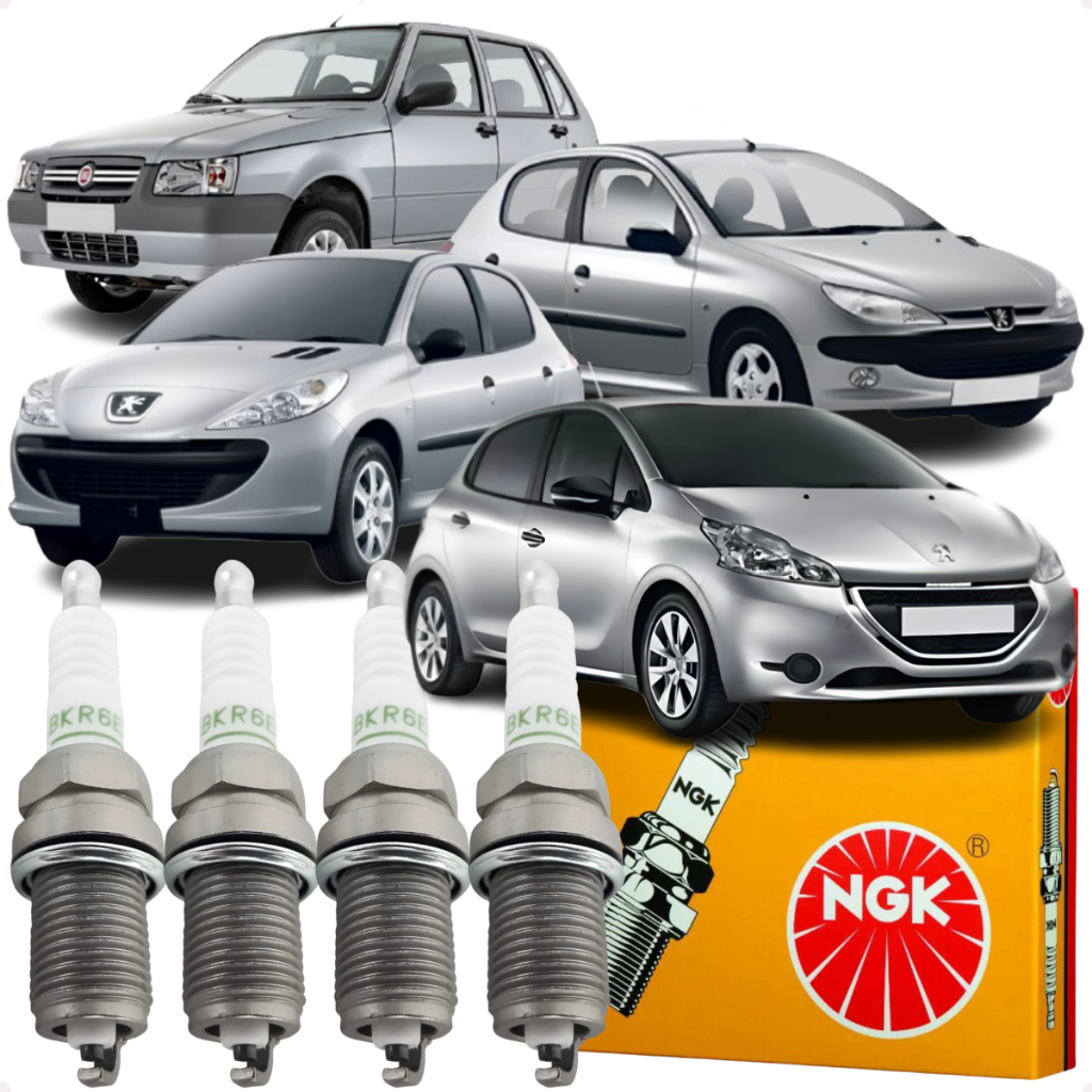 Jogo Velas Ngk 4 Velas Ignição BKR6ED C3 Xsara Brava Doblo Fiorino Idea ...