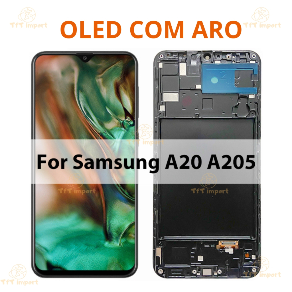 Tela Frontal Lcd Touch A20 Original Amoled e Incell Com Aro A205/A205F/A205DS | Shopee Brasil