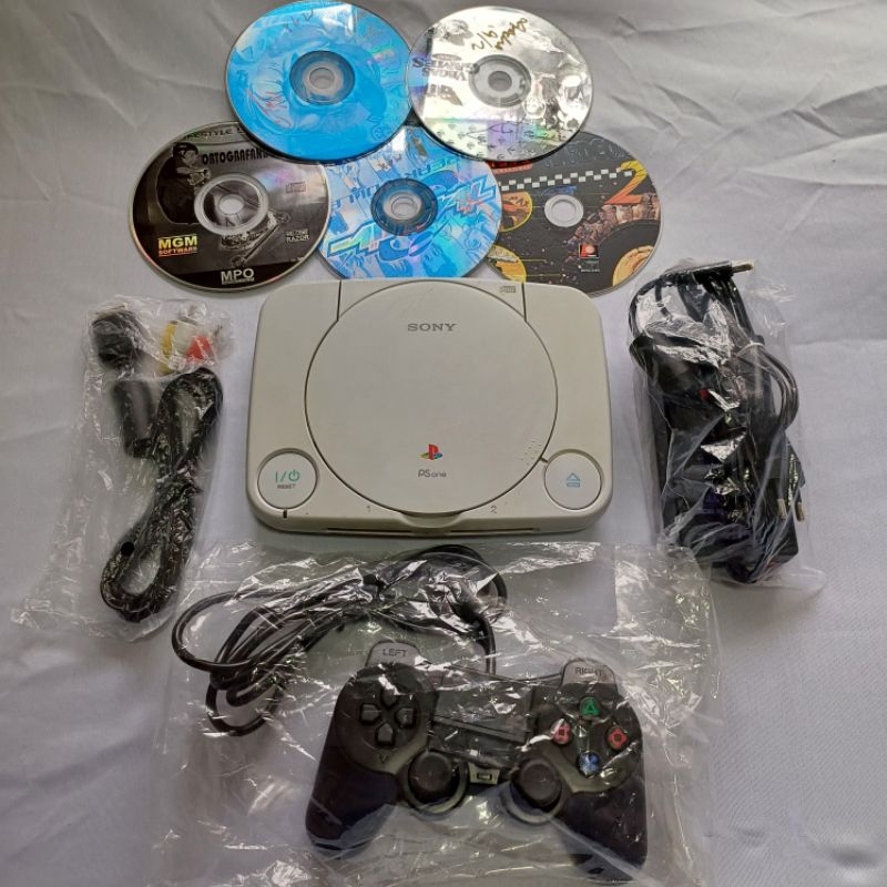 Playstation 1 Slim Ps One Original + 5 jogos Completo | Shopee Brasil