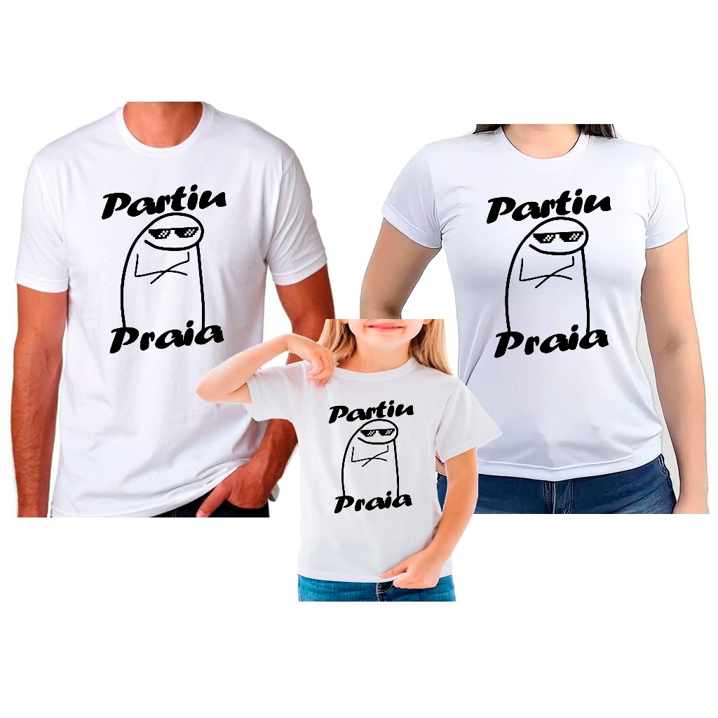 kit 5 camisetas família viagem férias partiu praia flork florks barato ...