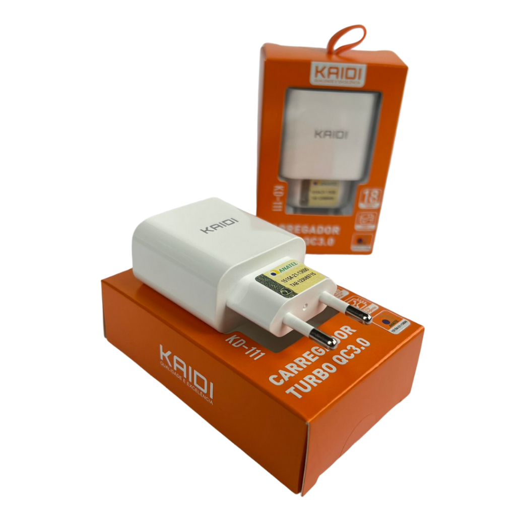 Fonte Carregador Kaidi Kd 111 18w Usb Qc 3 0 Turbo Shopee Brasil