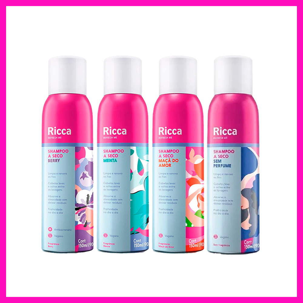 Ricca Shampoo a Seco 150ml (Perfeito para eliminar instantaneamente a ...